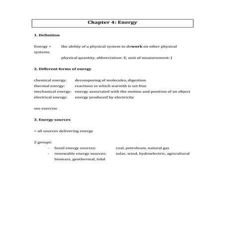 Chapter 4 energy | DOCX | Physics | Science