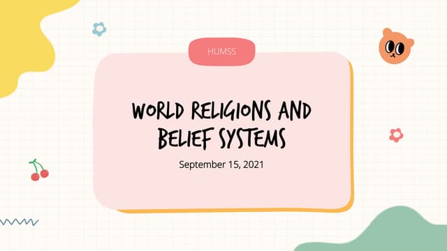 Introduction to World Religions and Belief Systems : Islam | PPTX