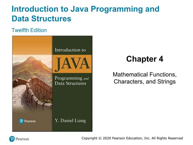 Chapter 4 Mathematical Functions Characters And Stringspptx