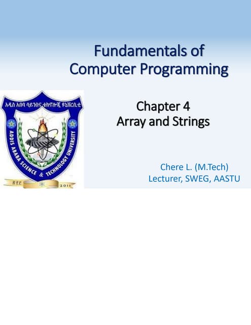 Arrays In Data Structure And Algorithm Ppt 
