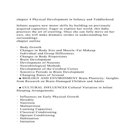 chapter 4 Physical Development in Infancy and ToddlerhoodInfan.docx