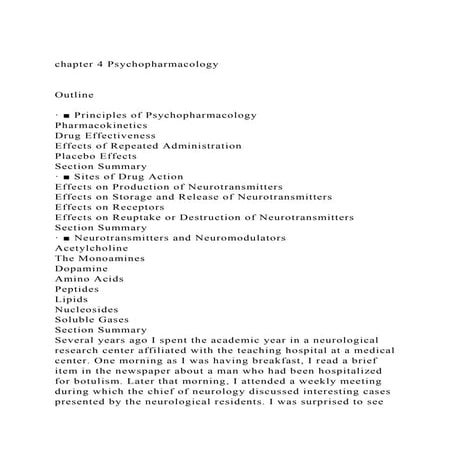 introduction to Psycopharmacology | PPT
