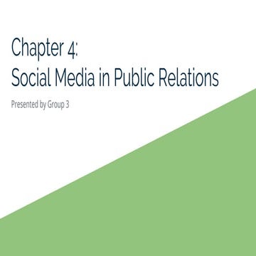 Chapter 4 social media in public relations | PPTX