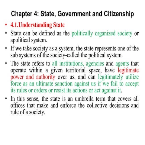 Chapter 4 State government, and structure | PPTX