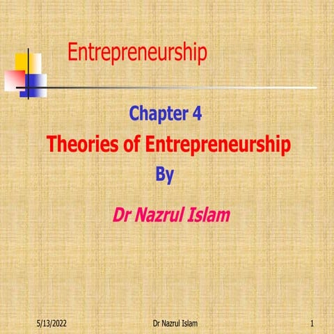 Theories of Entrepreneurship | PPT