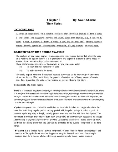 Time Series Analysis (Business Statistics Tutorial ) | PPTX