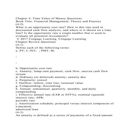 Chapter 4 Time Value of Money Questions Book Title Financial M.docx