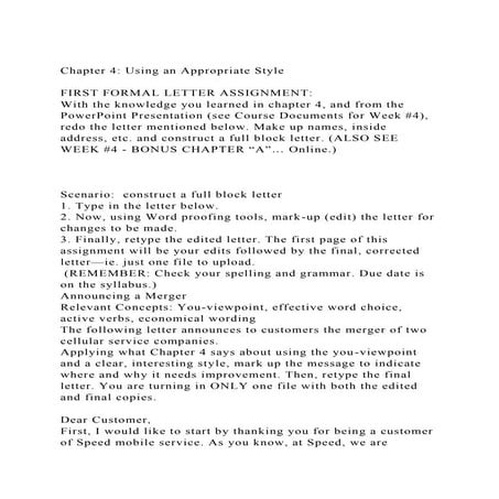 Chapter 4 Using an Appropriate StyleFIRST FORMAL LETTER ASSIG.docx ...