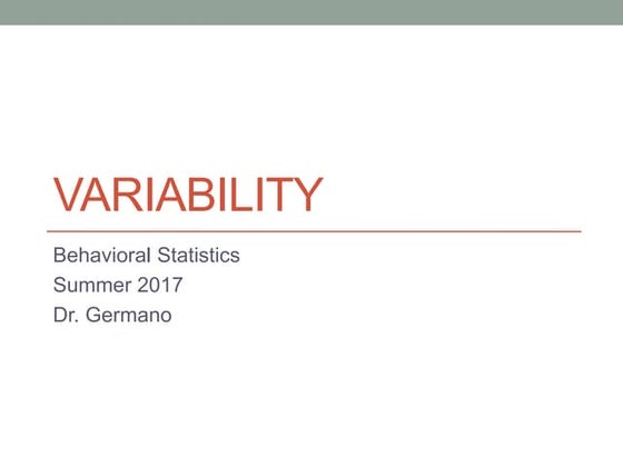 Variance And Standard Deviation Ppt