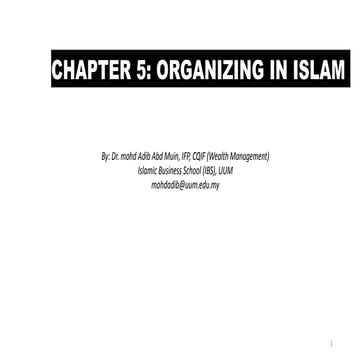 Chapter 5: Organizing in Islam | PPT
