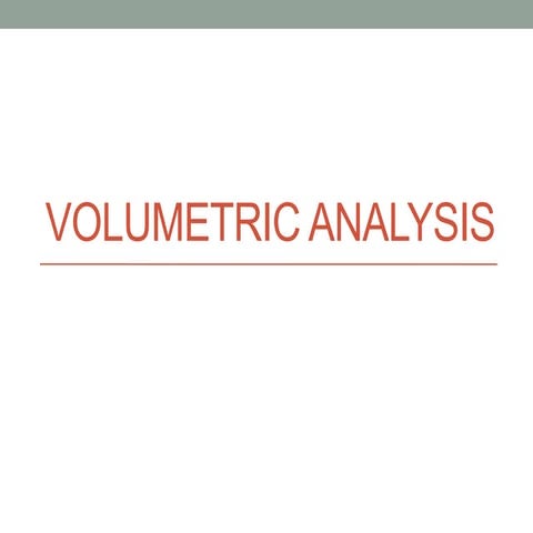 Introduction to Volumetric Analysis for Basic Chemistry | PPTX