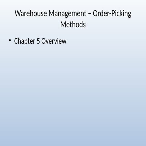 chapter 5.pptx warehouse inventory management | PPT