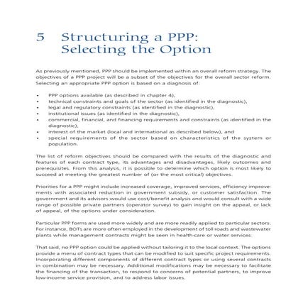 Chapter5 structuring a ppp (selecting an option) | PDF