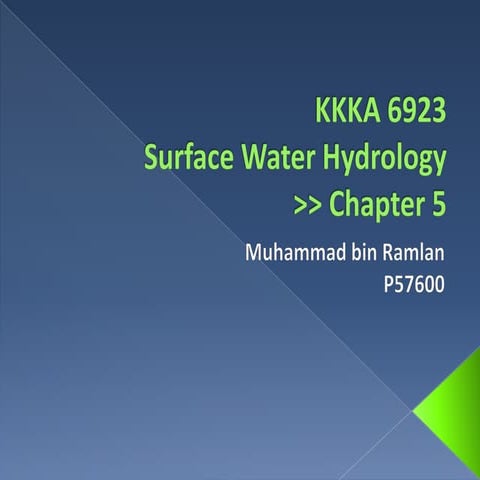 Surface Water Hidrology - Chapter 5 | PPTX