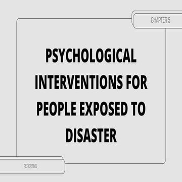 Psychological Interventions for People Exposed to Disaster | PDF
