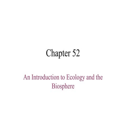 Chapter 52 ecology overview class | PDF