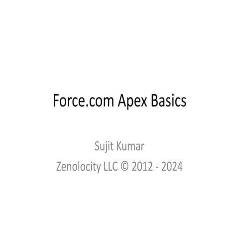 Sfdc Introduction To Apex Ppt