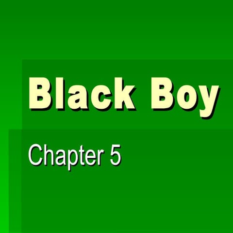 Black Boy Chapter 5 | PPT