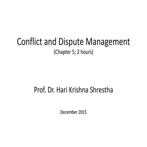 Chapter 5 Conflict and Dispute Management | PDF