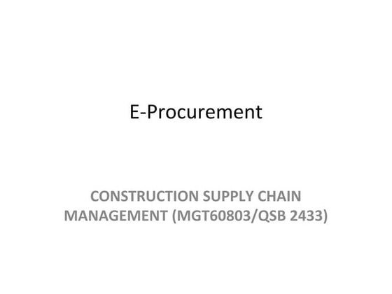E procurement | PPTX