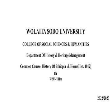 Unit 4.ppt HISTORY OF ETHIOPIA AND THE HORN CH 4 | PPT