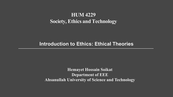 Introduction to Ethical Theories | PPT