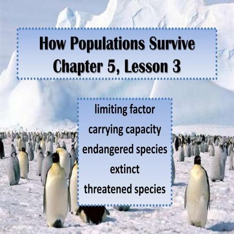 Chapter 5 Lesson 3 - How Populations Survive | PPT