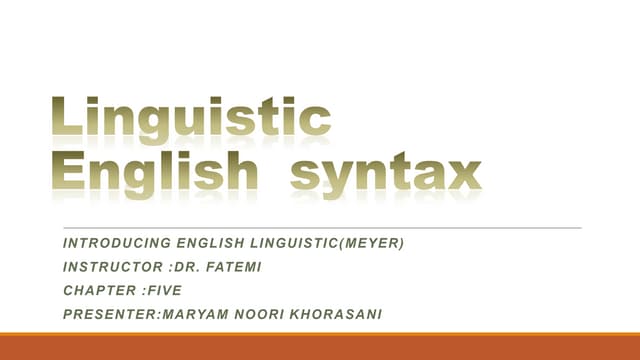 Introduction to syntax | PPTX
