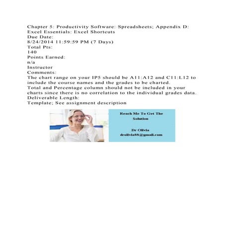 Chapter 5 Productivity Software Spreadsheets; Appendix D Excel Es.docx