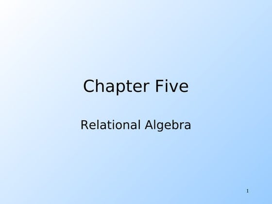 Relational Algebra Ppt Ppt