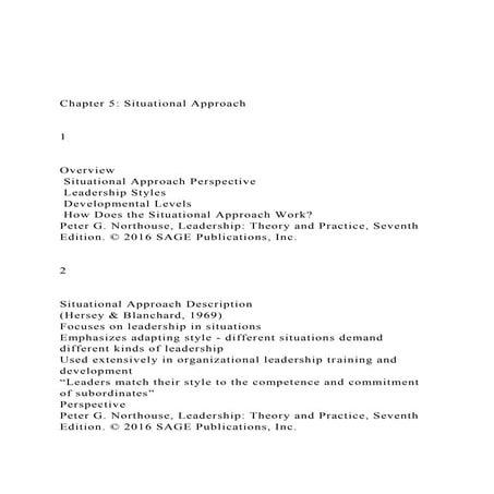 Chapter 5 Situational Approach1Overview Situa.docx