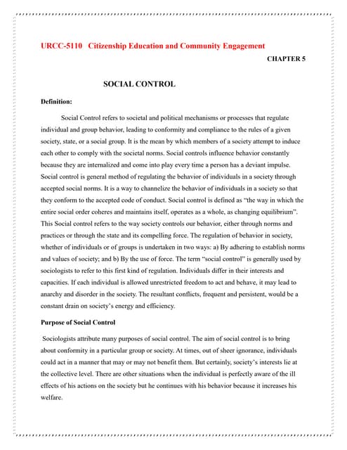 Unit 11 social control | PPTX