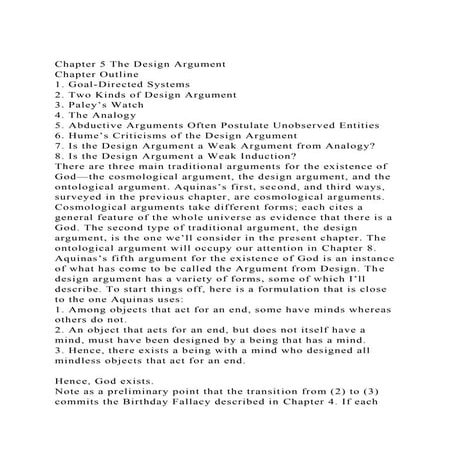 Chapter 5 The Design ArgumentChapter Outline1. Goal-Directed S.docx ...