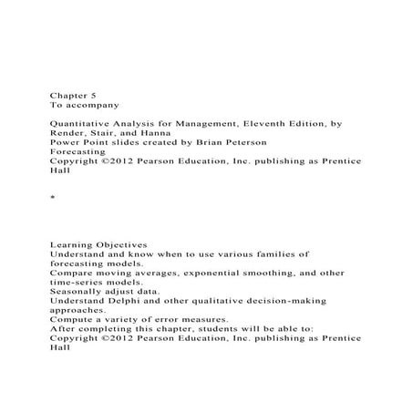 Chapter 5To accompanyQuantitative Analysis for Manag.docx