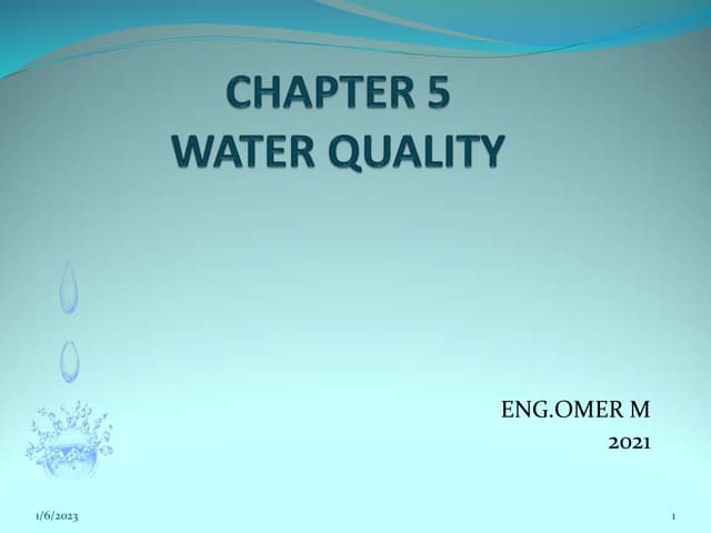 Water quality parameters | PPT