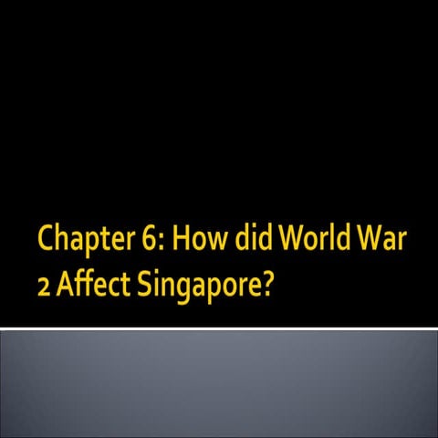 Chapter 6 - How did WW2 affect Singapore? | PPT