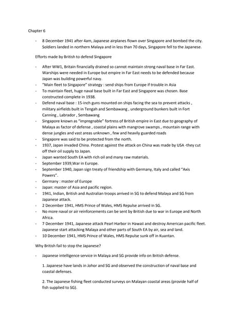 Chapter 6 - How did WW2 affect Singapore? | PPT