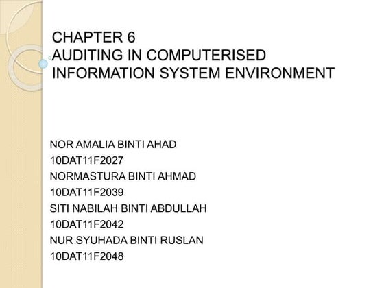 Auditing in EDP Environment/Computerized Audit | PPT