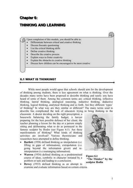 Inculcating thinking skills among students | PPT