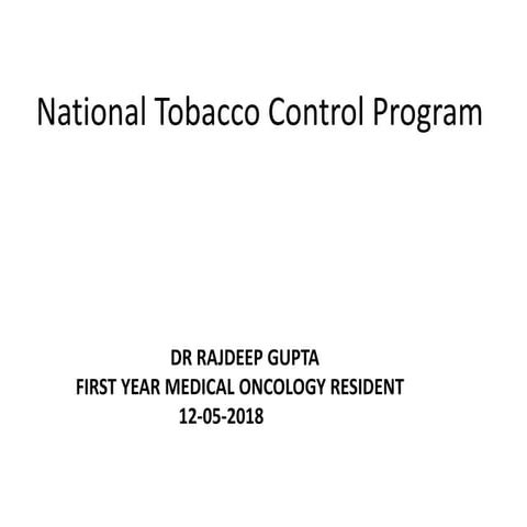 National tobbacco control programme | PPTX
