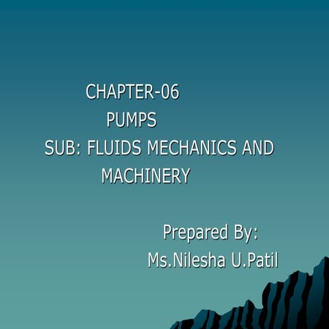 Pumps Fluid Mechanics and machinery , different types of pumps | PPT
