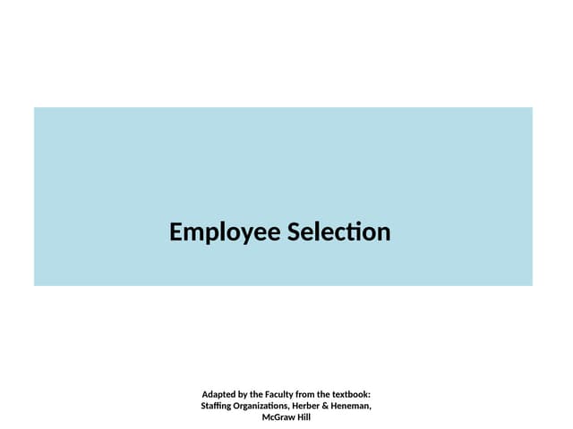 Chapter 6 - Selection and Placement | PPTX