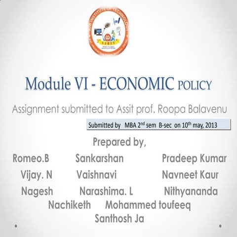 Economic policies - mba- | PPT