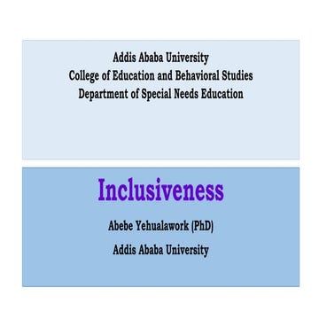Chapter 3 inclusiveness.ppt Inclusiveness freshman course Ethiopia | PPT
