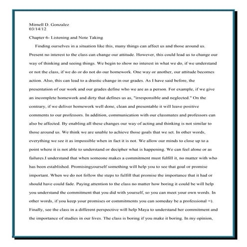 Chapter 6: Listening and Note Taking | DOCX