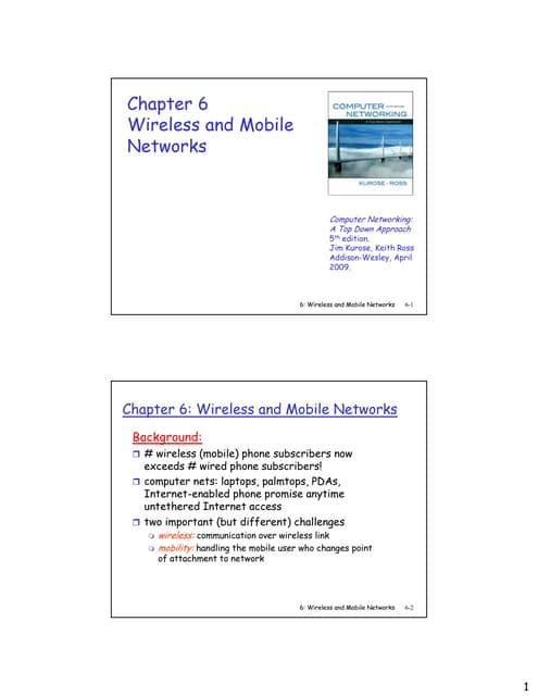 Chapter6 Wireless And Mobile Networks Pdf 1713