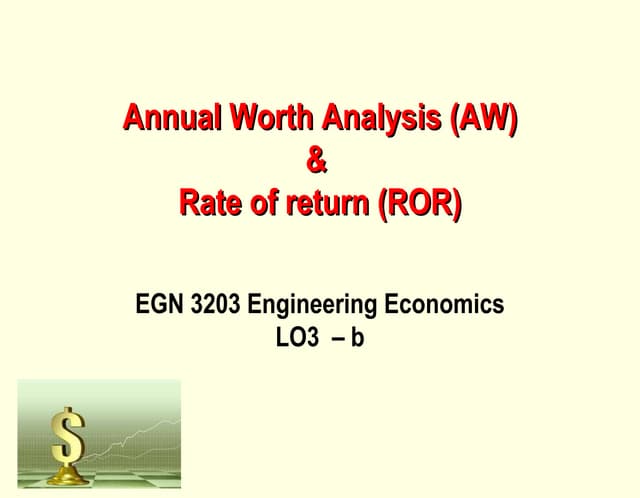 Chapter 5 present worth analysis -with examples | PPT