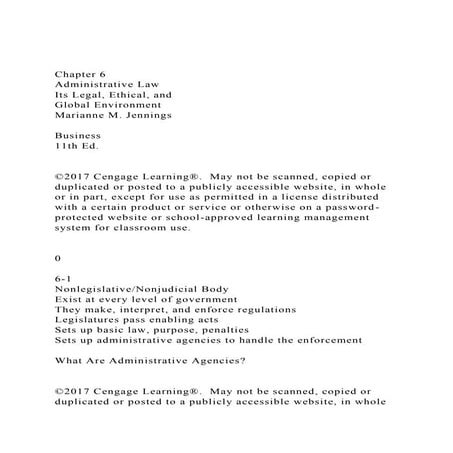 Chapter 6 Administrative LawIts Legal, Ethical, and Global.docx