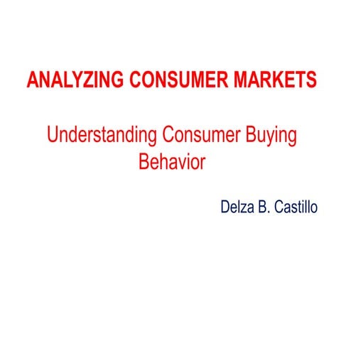 Chapter6 analyzing consumer markets | PDF