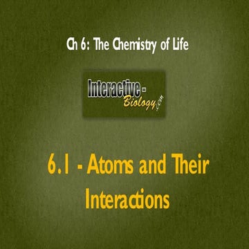 Chapter 6 Atoms & their interactions | PPT